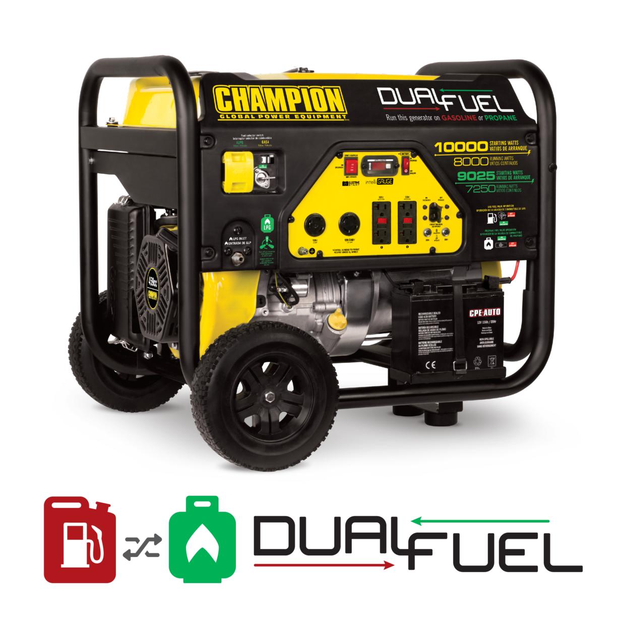 8000-Watt Dual Fuel Generator - Champion Power Equipment 8000-Watt Dual Fuel Generator - Champion Power Equipment