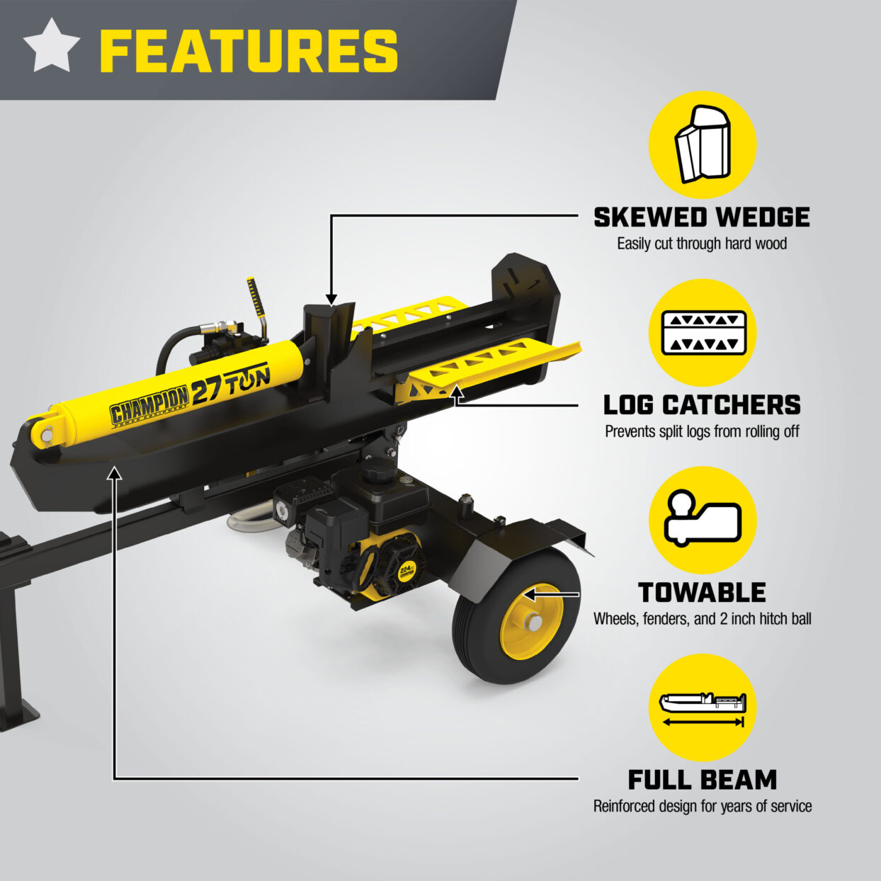 27-Ton Log Splitter - 100424 - Champion Power Equipment