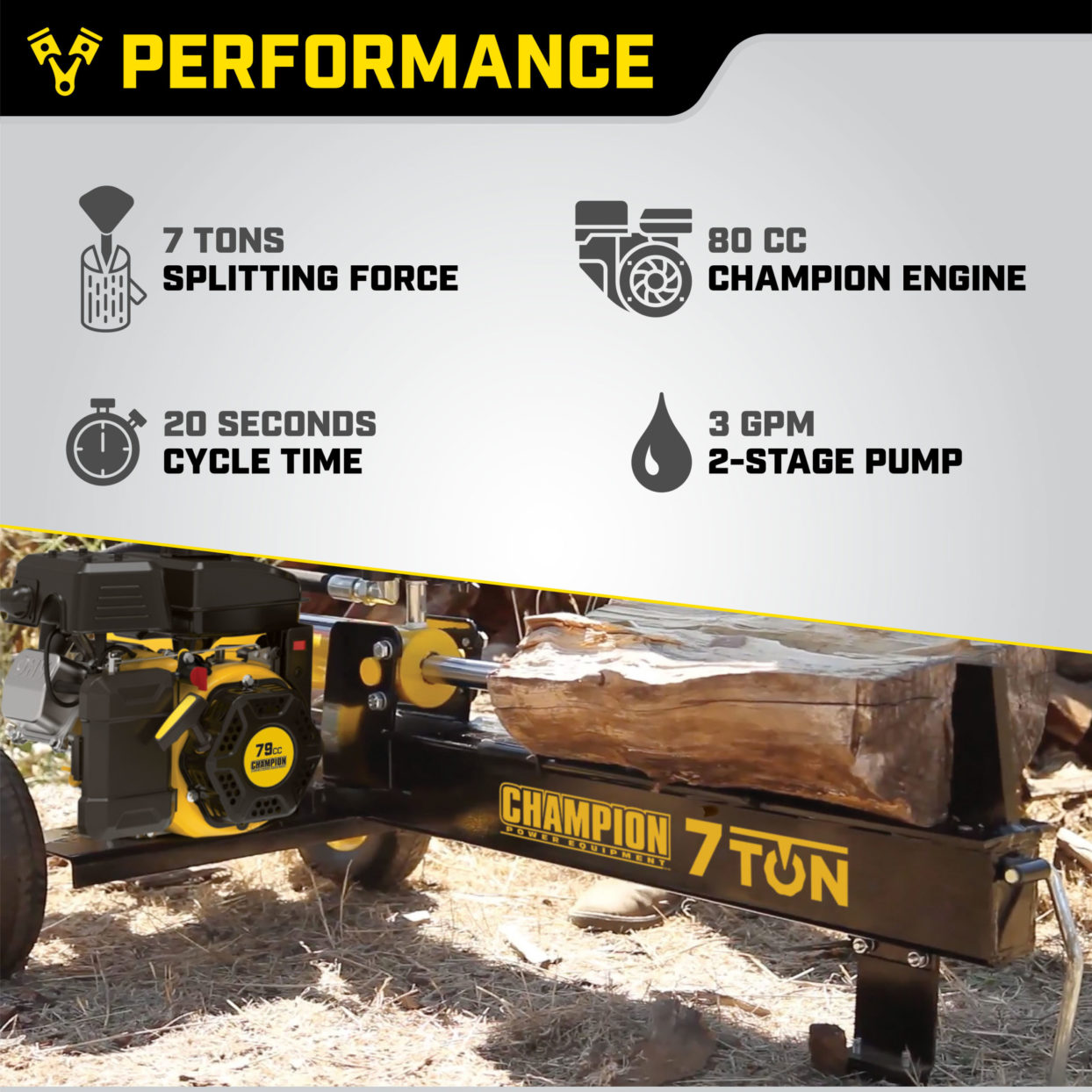 7-Ton Log Splitter - 90720 - Champion Power Equipment