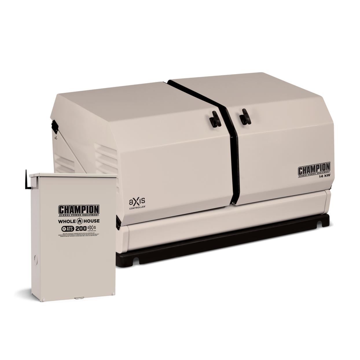 14 kW Whole House Home Standby Generator and 200A Switch with aXis Technology - Champion Power ...
