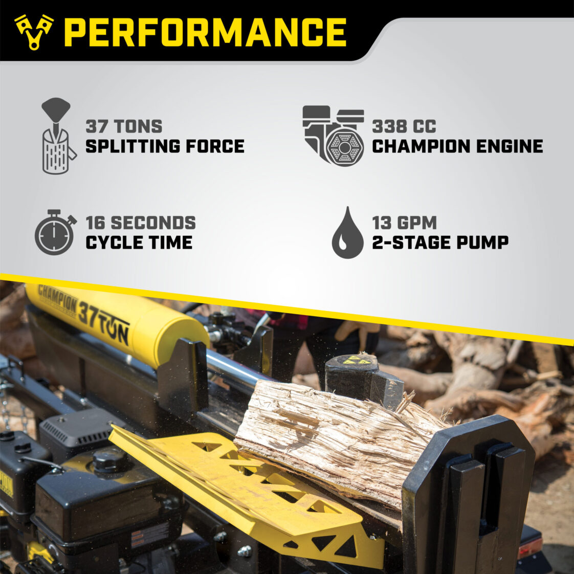 37-Ton Log Splitter - 201216 - Champion Power Equipment