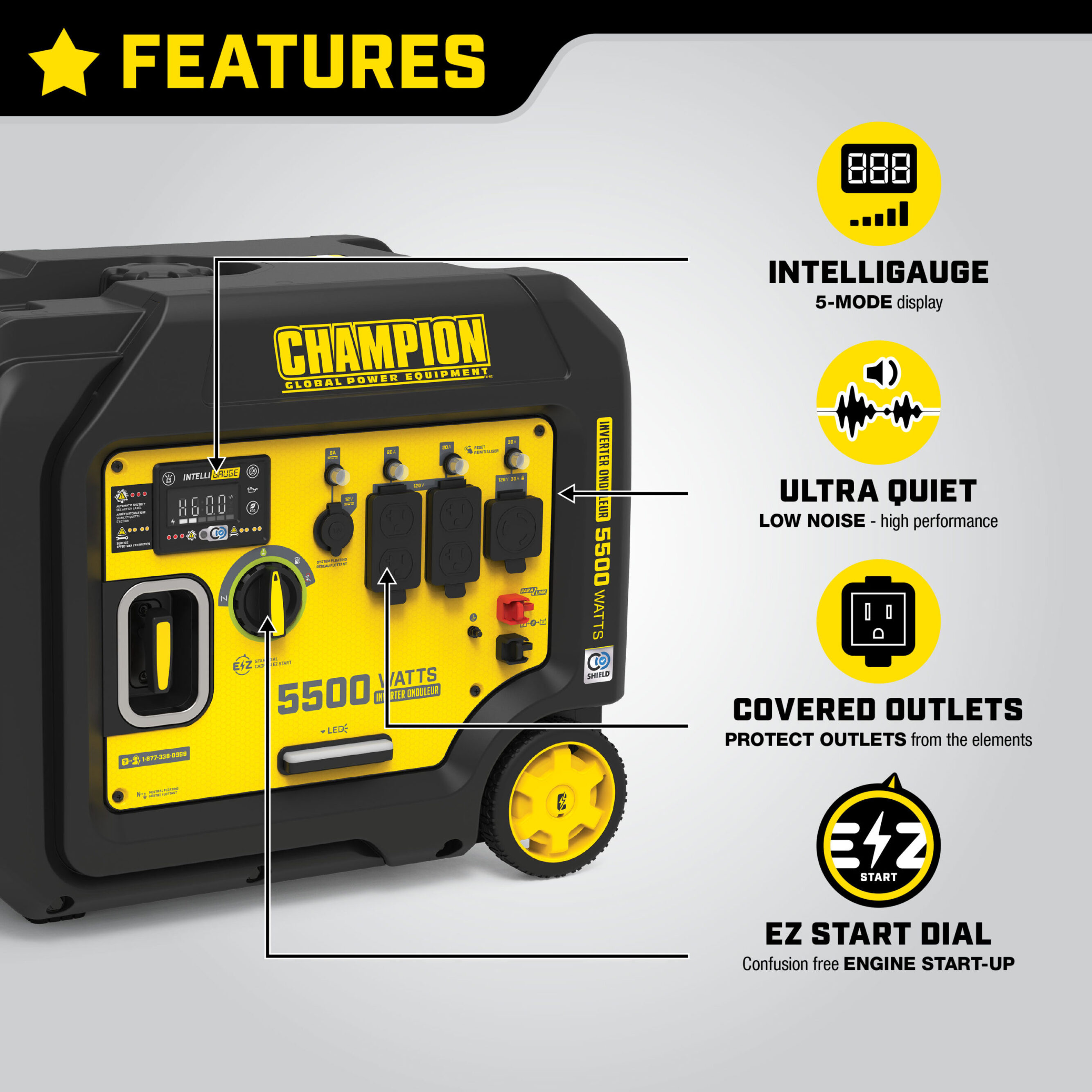5500W Inverter with CO Shield® - 201242 - Champion Power Equipment