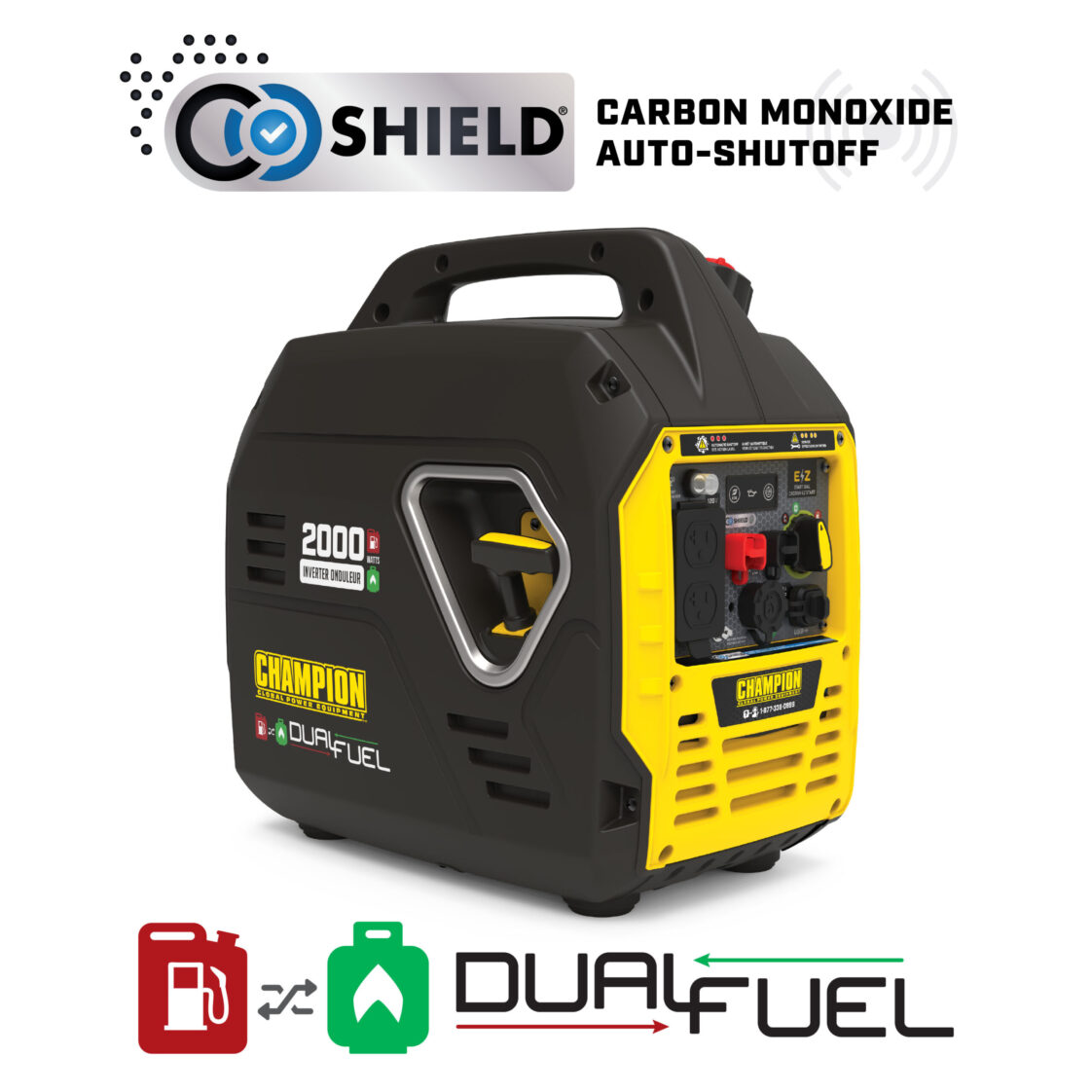 2000W Dual Fuel Inverter with CO Shield® - Champion Power Equipment