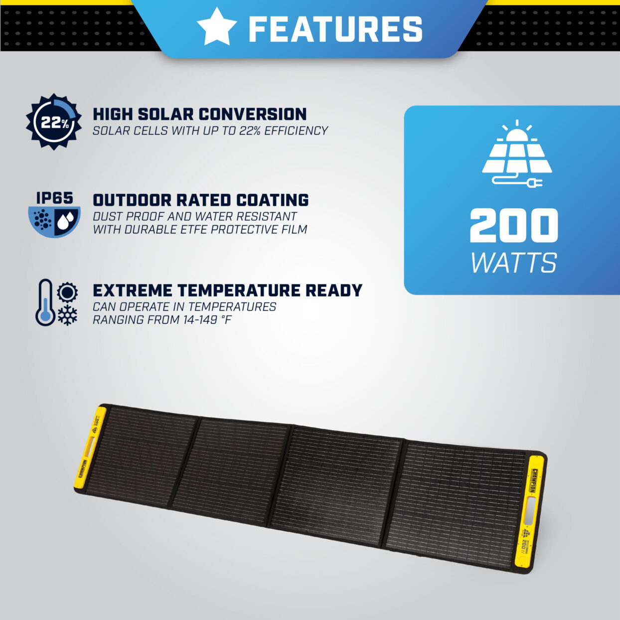 200W Solar Panel - 201247 - Champion Power Equipment