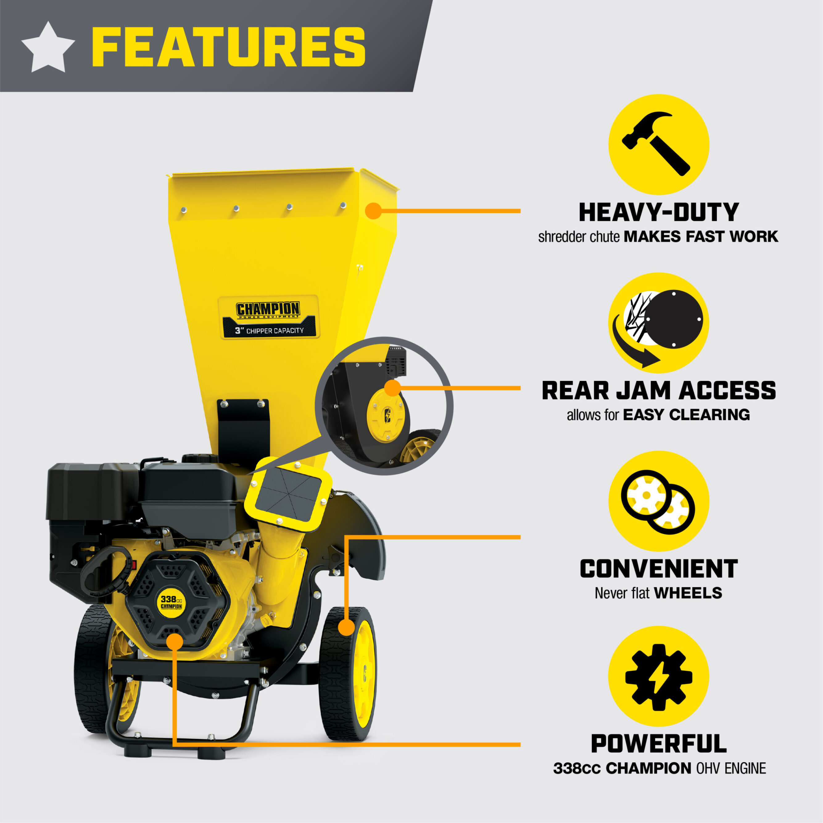 3-Inch Chipper Shredder - 201353 - Champion Power Equipment
