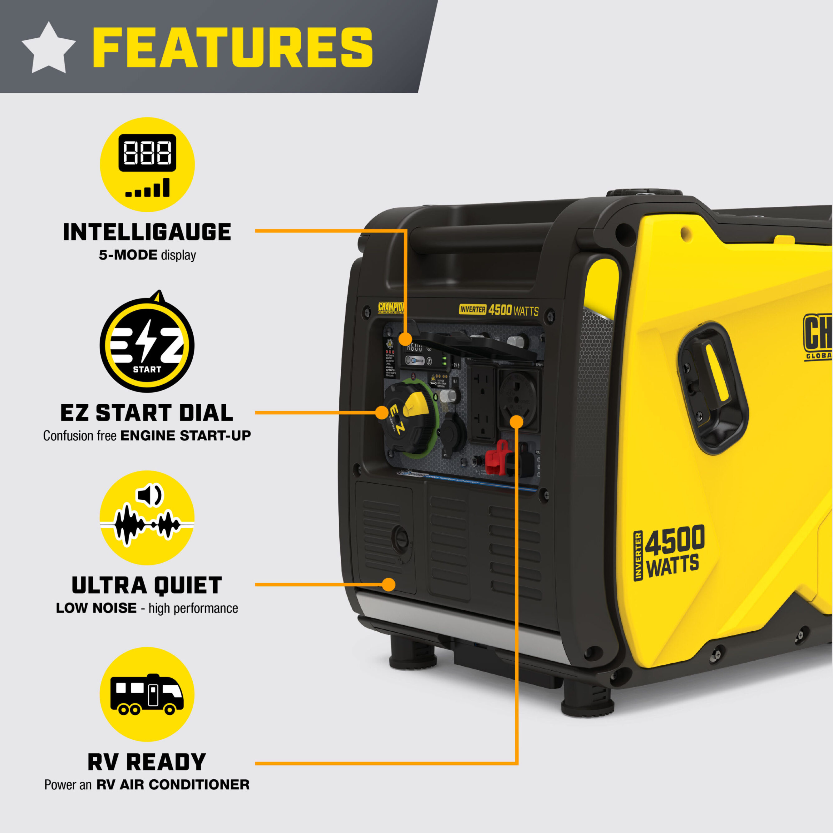 4500W Inverter with CO Shield® - Champion Power Equipment