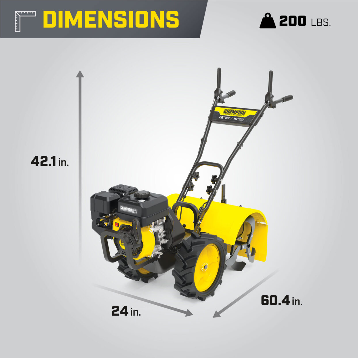 22 in. Rear Tine Tiller - 201098 - Champion Power Equipment