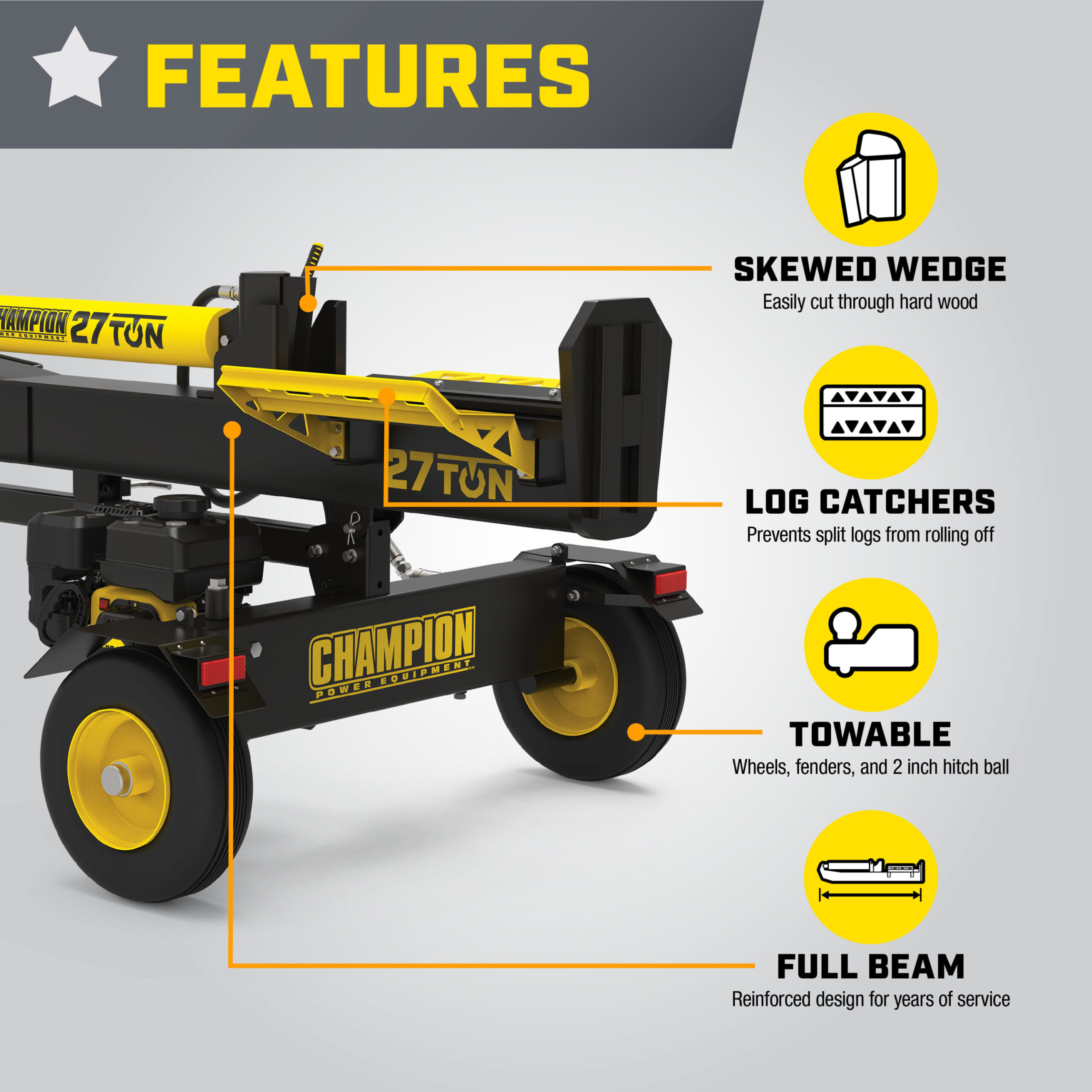 27-Ton Log Splitter - Champion Power Equipment