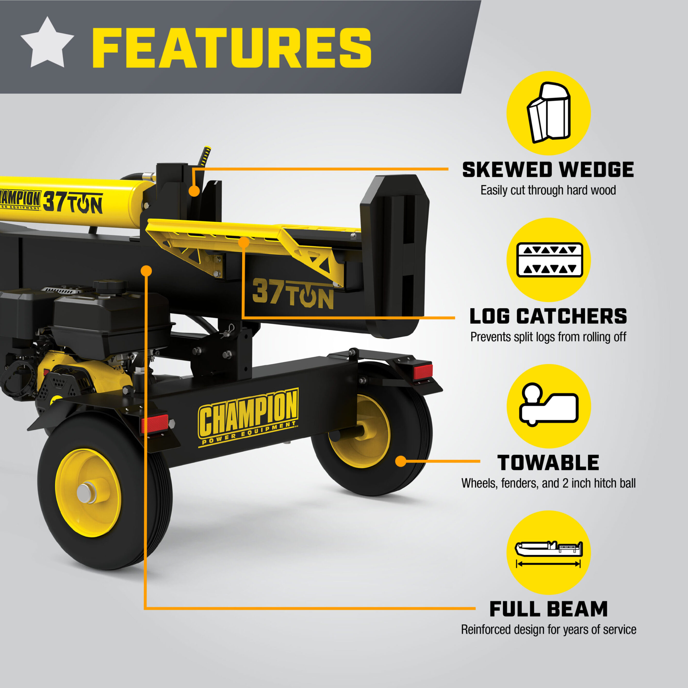 37-Ton Log Splitter - 201519 - Champion Power Equipment
